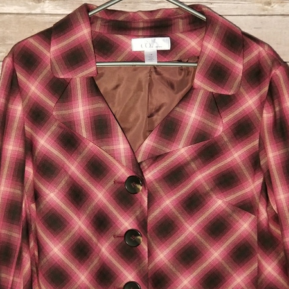 Nine West | Jackets & Coats | Nine Co Plus Sz 4 Plaid Blazer | Poshmark
